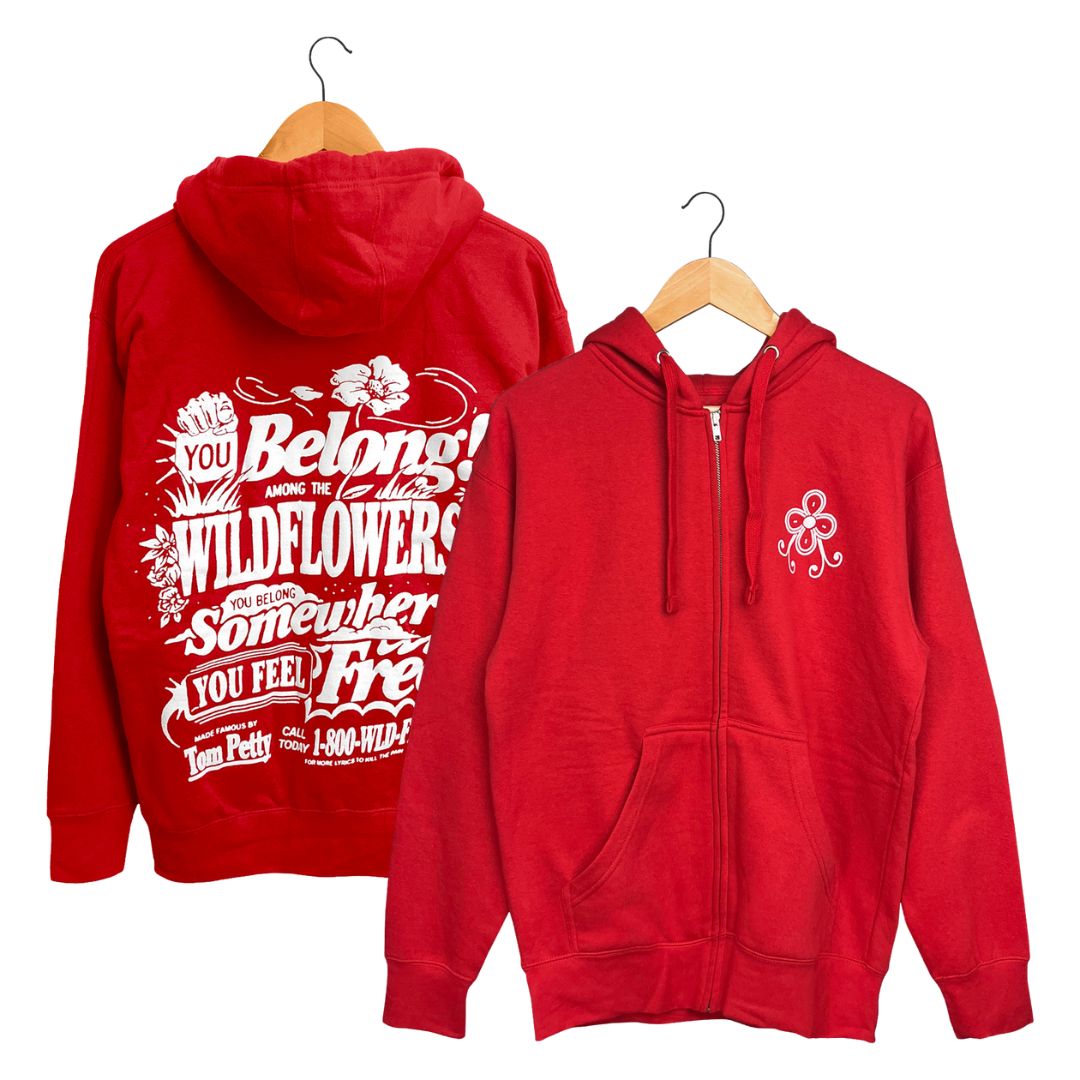 Wildflowers Lyrics Puff Print Zip-Up – Tom Petty